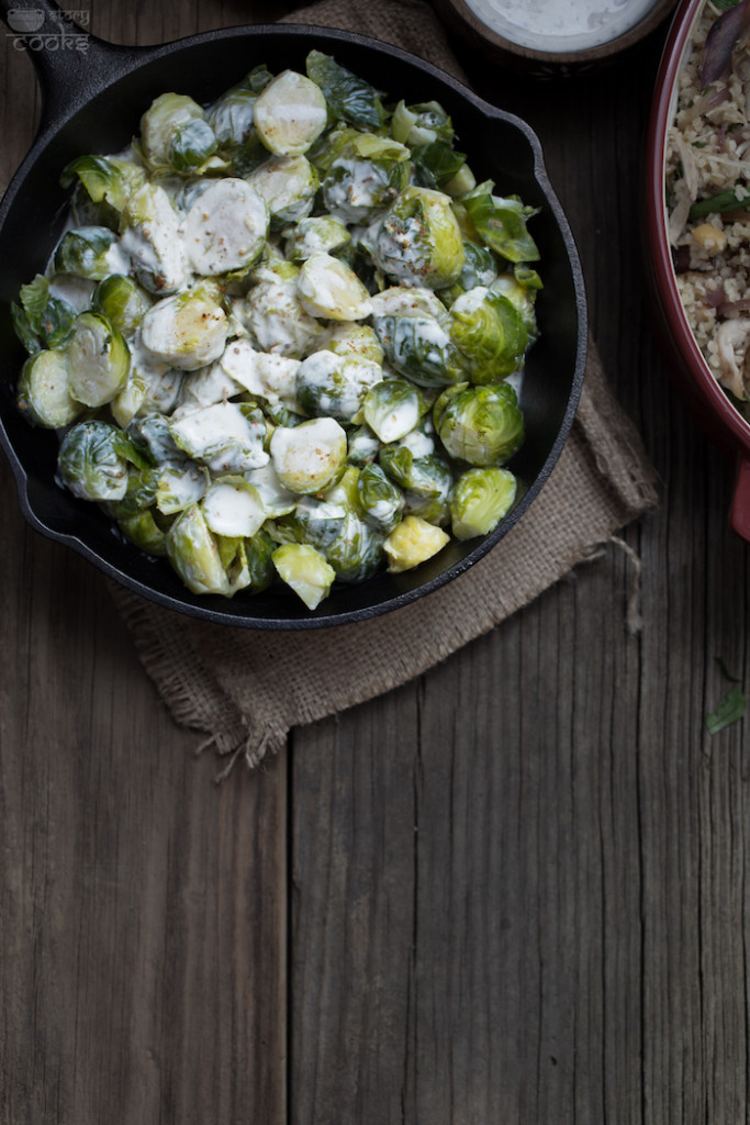 Brussel Sprouts in Yogurt Sauce + Announcement + Giveaway - Story of cooks